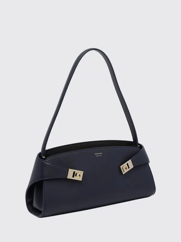 FERRAGAMO Hug East-west Shoulder Bag In Smooth Calfskin With Zip Closure