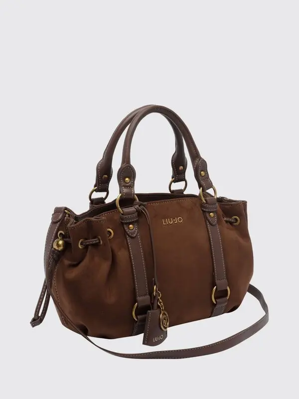 Liu Jo Gerona Handbag In Suede-effect Synthetic Leather With Charm - Brown
