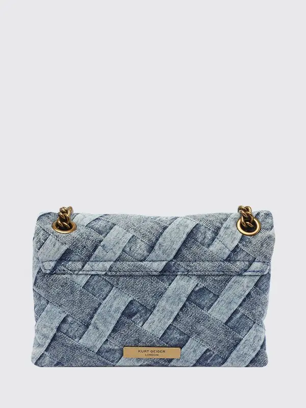 Kurt Geiger Quilted Denim Kensington Shoulder Bag With Chain Strap