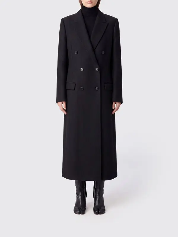 MAISON MARGIELA Double-breasted Long Coat In Pure Virgin Wool With Lapel Collar