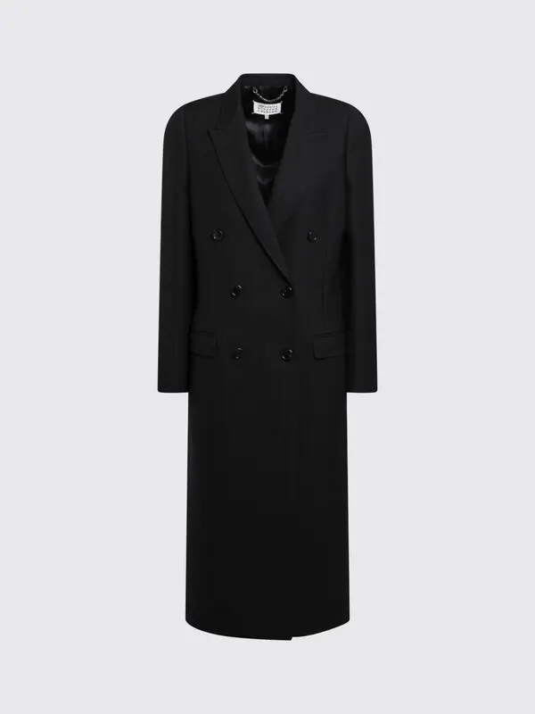 MAISON MARGIELA Double-breasted Long Coat In Pure Virgin Wool With Lapel Collar