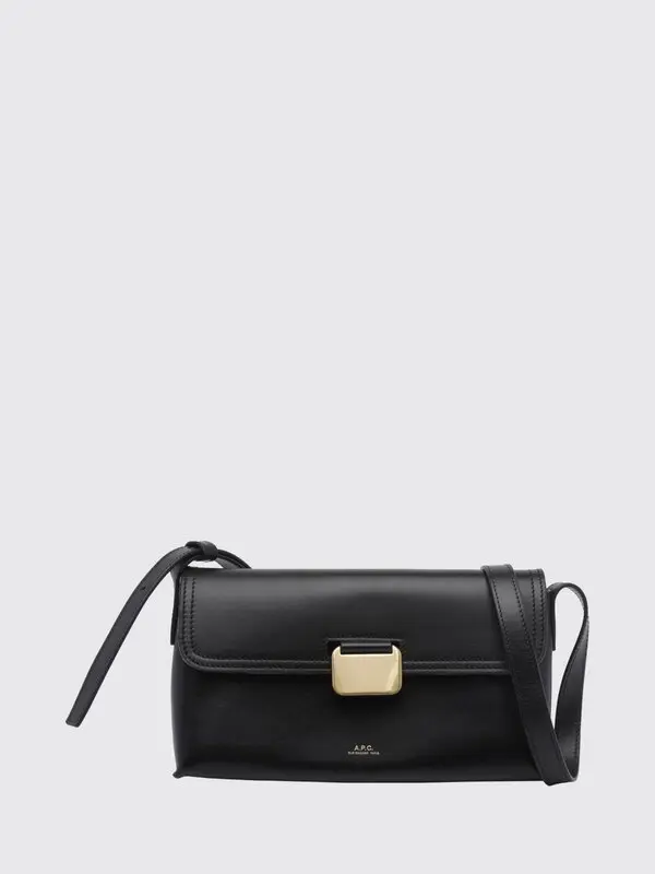 A.p.c. Simone Small Calf Leather Crossbody Bag With Flap - Black