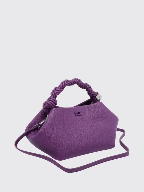 GANNI Bou Handbag In Recycled Materials With Braided Handle And Logo
