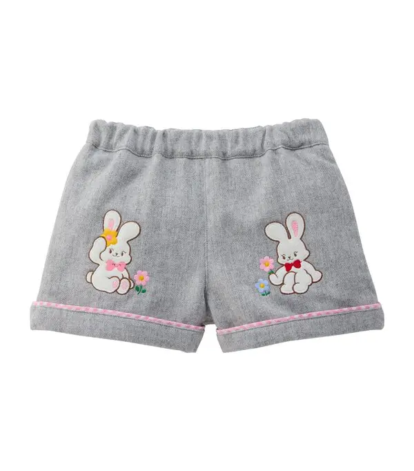 MIKI HOUSE Wool-blend Embroidered Shorts