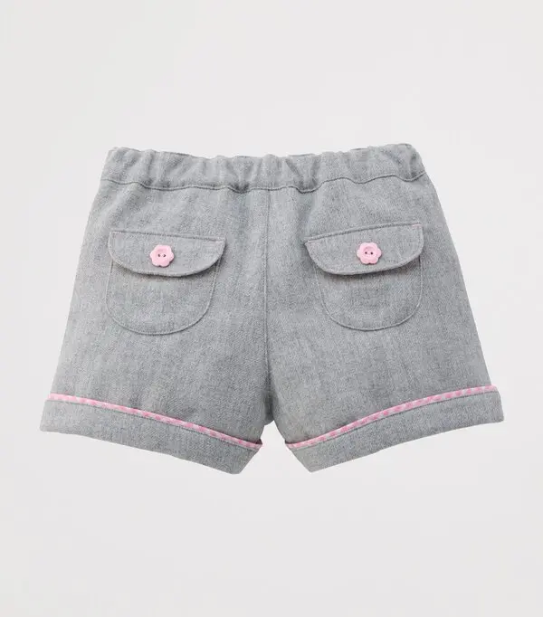 MIKI HOUSE Wool-blend Embroidered Shorts