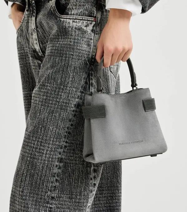 Brunello Cucinelli Small Suede Essence Top-handle Bag