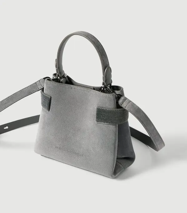 Brunello Cucinelli Small Suede Essence Top-handle Bag