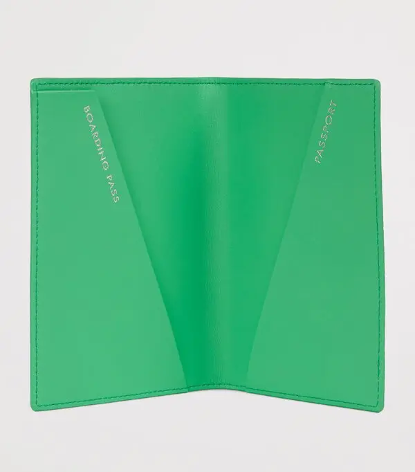 Smythson Leather Harlequin Panama Passport Cover