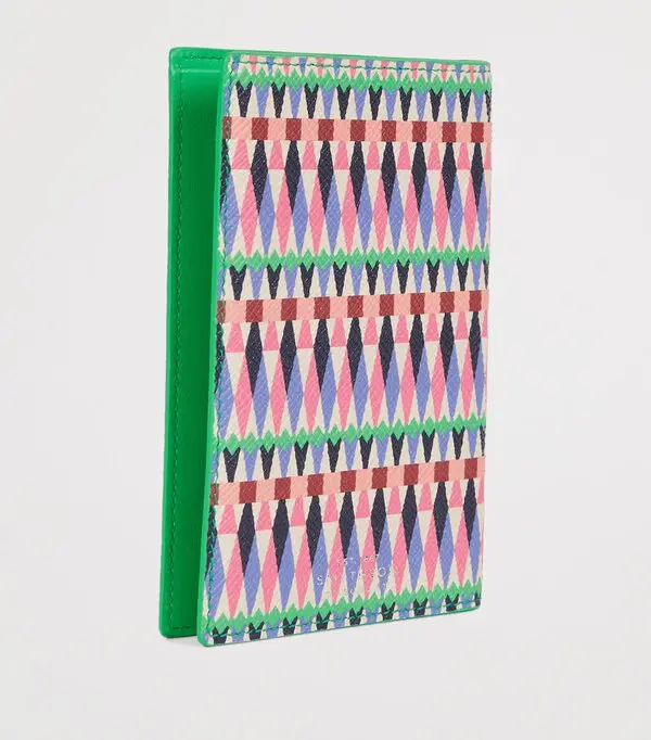 Smythson Leather Harlequin Panama Passport Cover