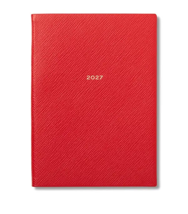 Smythson Leather Soho Weekly Diary 2027 - Red