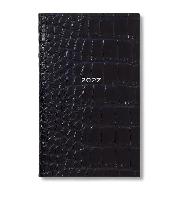 Smythson Leather Panama Weekly Diary 2027 - Blue