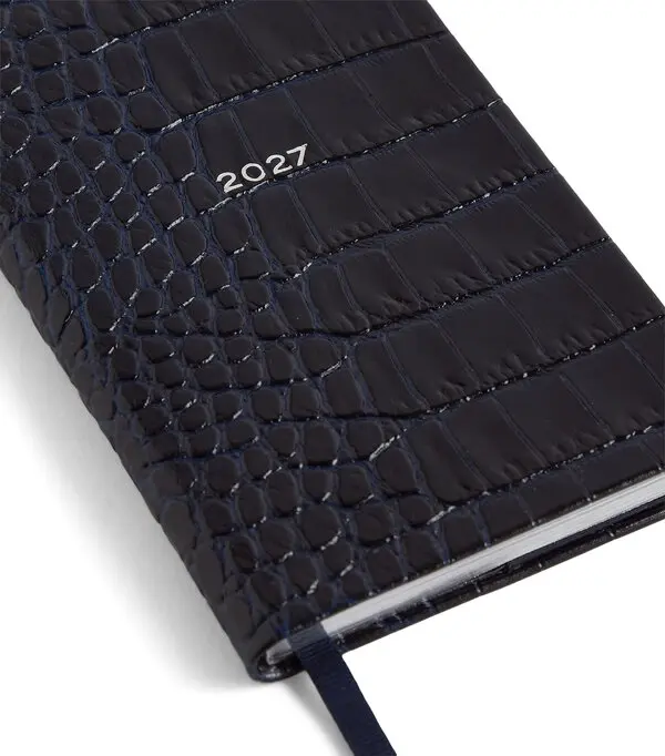 Smythson Leather Panama Weekly Diary 2027 - Blue