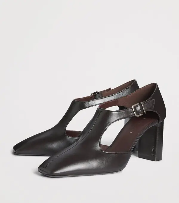 Max Mara Nappa Leather Cut-out Pumps 75