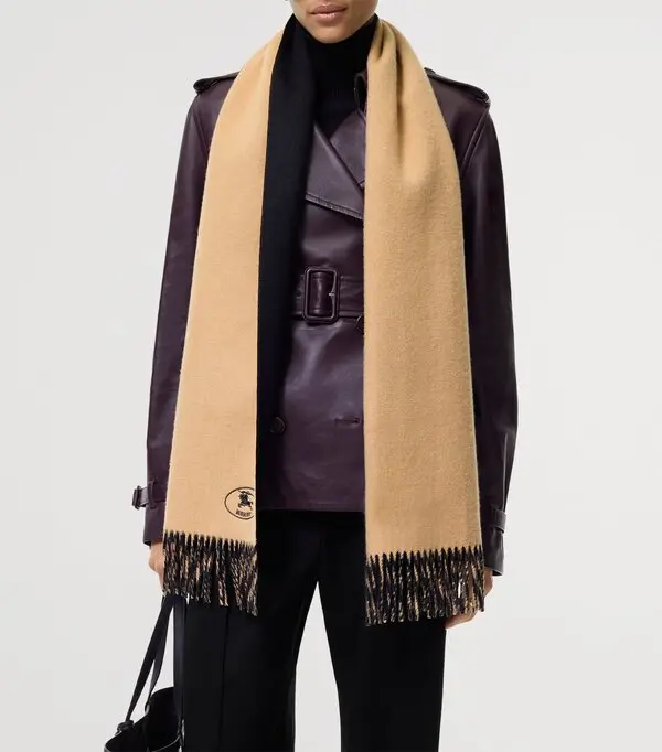 Burberry Cashmere Reversible Scarf - Black