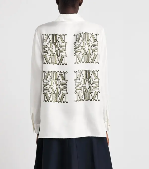 Max Mara Silk Monogram Shirt - Brown