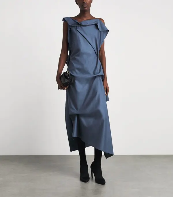 Victoria Beckham Wool Draped Midi Dress