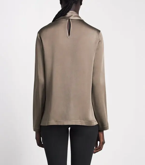 Fabiana Filippi Satin Asymmetric Ruched Blouse