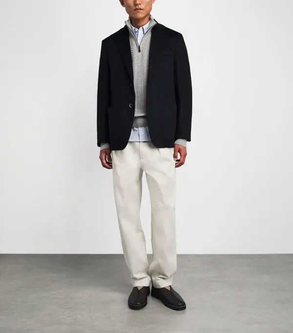 Polo Ralph Lauren Cotton Cable-knit Quarter-zip Sweater - Grey