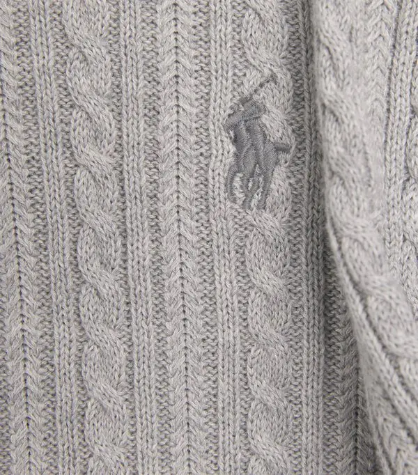 Polo Ralph Lauren Cotton Cable-knit Quarter-zip Sweater - Grey