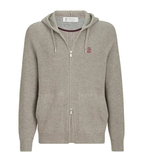 Brunello Cucinelli Cashmere Rib-knit Zip-up Cardigan