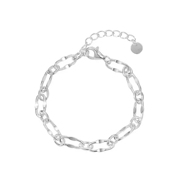 EVERY WAVE Linked Cable Chain Bracelet Sterling - Silver