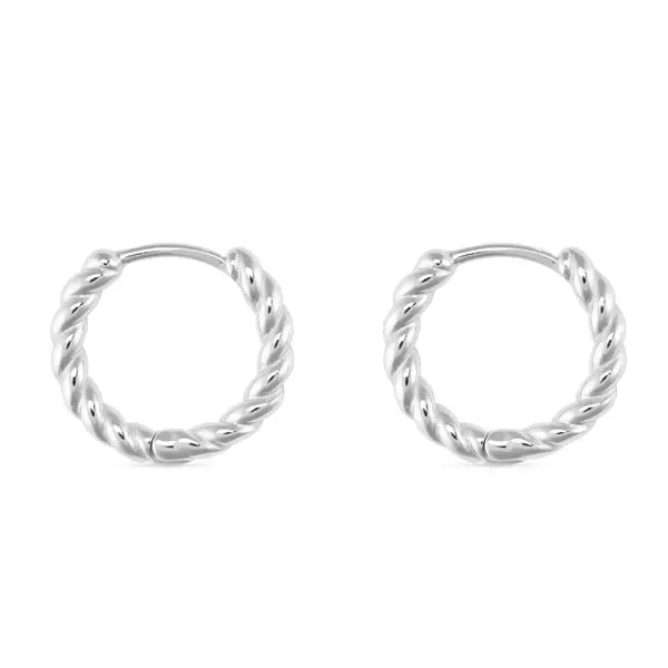 ELK & BLOOM Small Thin Hoop Earrings - Silver