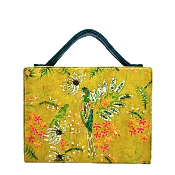 SIMITRI Parrot Briefcase Bag - Gold
