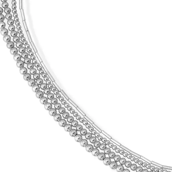 THE PHEIA Beaded Layering Necklace Set - Silver