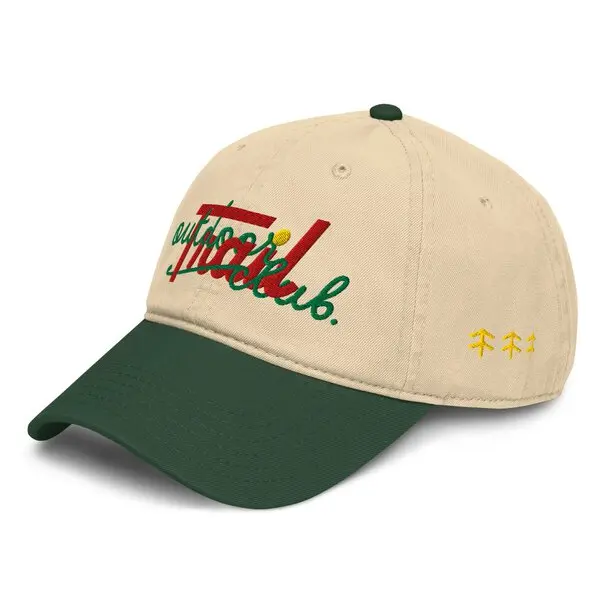 ANCHOR & CREW Neutrals Natural & Dark Outdoor Trail Club Supply Cotton Embroidered Cap - Green