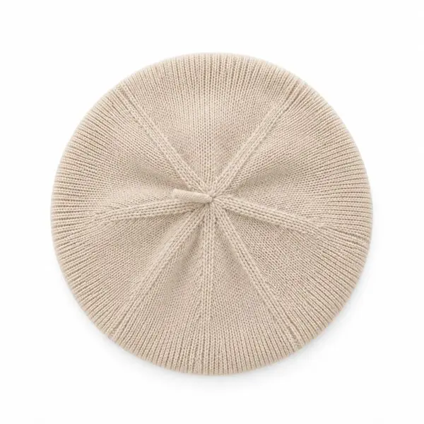 MAISON LOINTAINE Neutrals Emily Paris Beret Rice Apricot Pure Cashmere - Orange