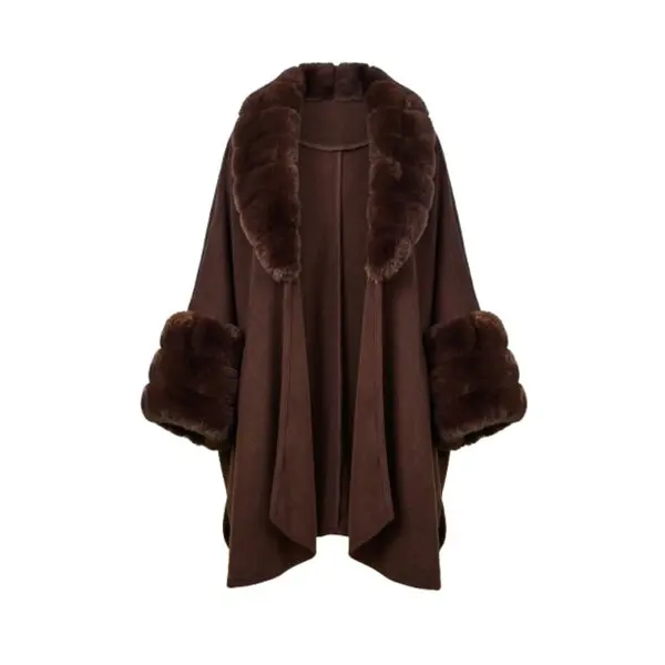 Saachi Filippa Faux Fur Trim Kimono