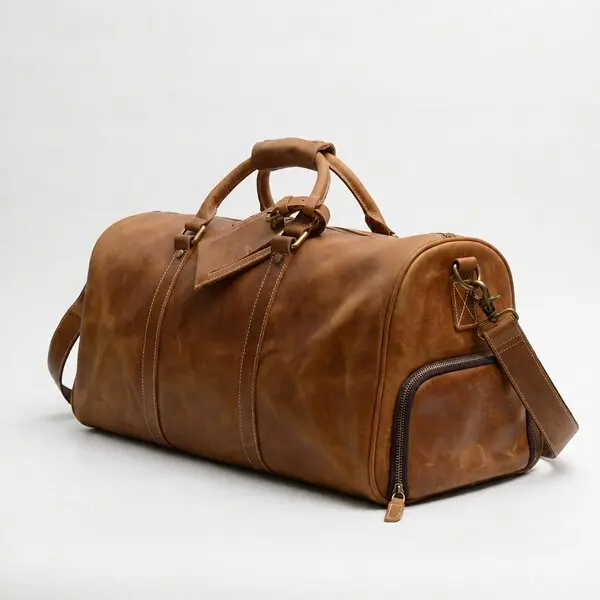 TOURI Leather Weekender