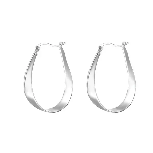 EVERY WAVE Contour Wide Twist Sterling Hoops