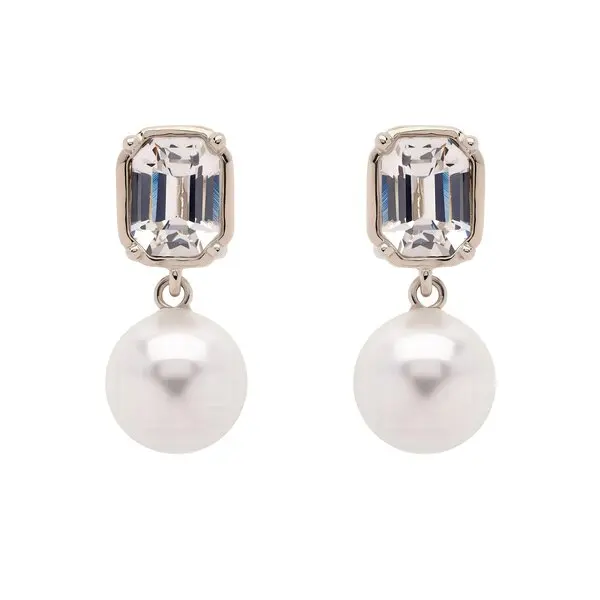 EMMA HOLLAND JEWELLERY Platinum Crystal & Pearl Earrings - Silver
