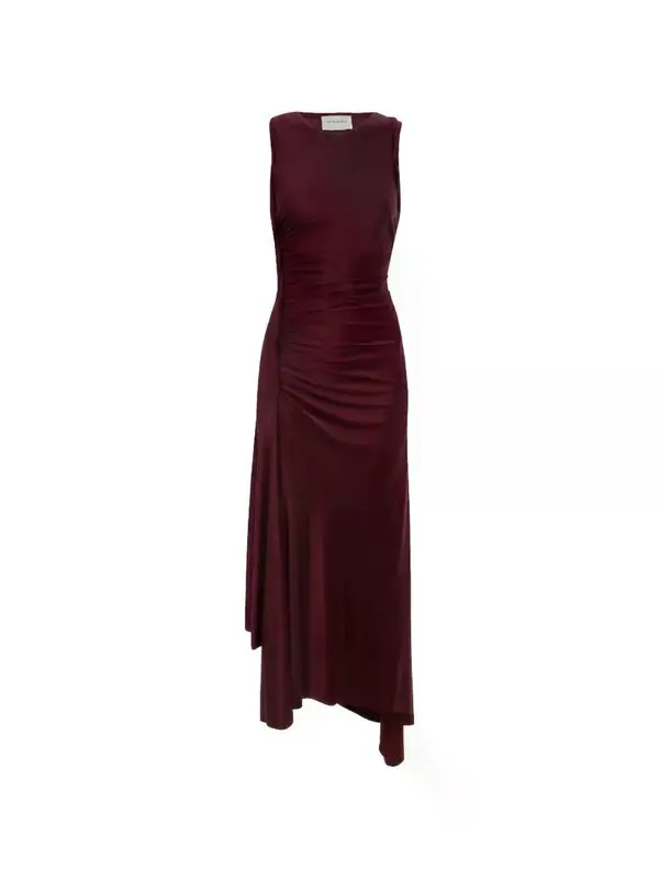 Victoria Beckham Sylvie Ruched Midi Dress - Red