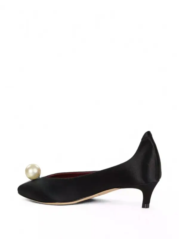 Magda Butrym Faux-pearl Embellished Satin Pumps