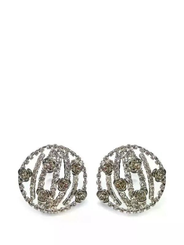 Magda Butrym Crystal-embellished Floral Earrings - Silver