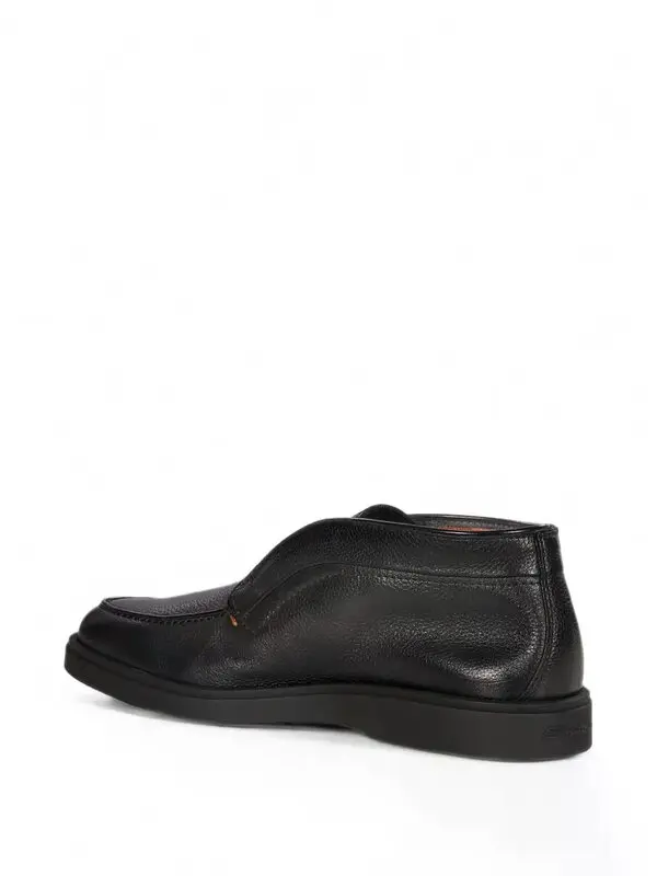 Santoni Ikki Grained-leather Slip-on Loafers