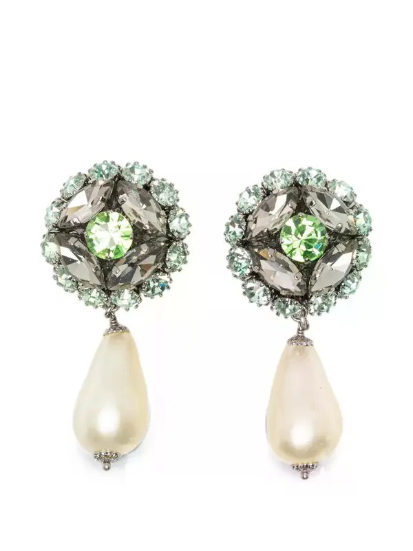 Dolce & Gabbana Re Edition Crystal-embellished Drop Earrings - Silver