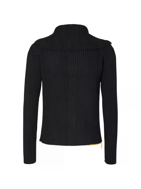 Fendi Ribbed-knit Zip-up Sweater