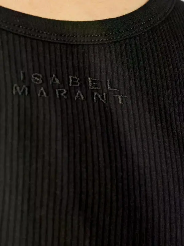 Isabel Marant Étoile Ribbed Logo-embroidered Top
