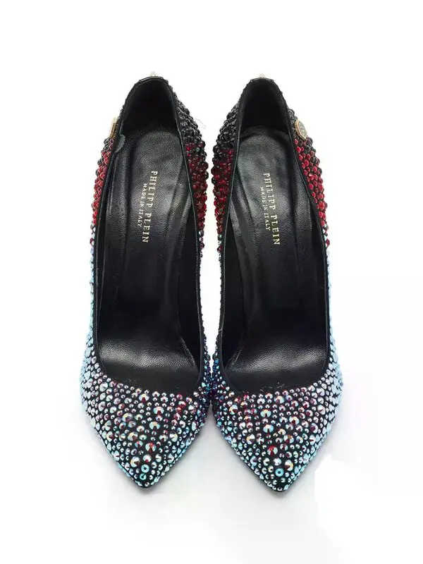 Philipp Plein Crystal-embellished Studded Pumps
