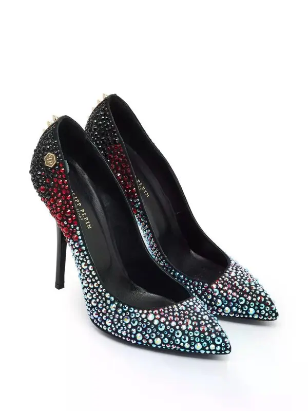 Philipp Plein Crystal-embellished Studded Pumps