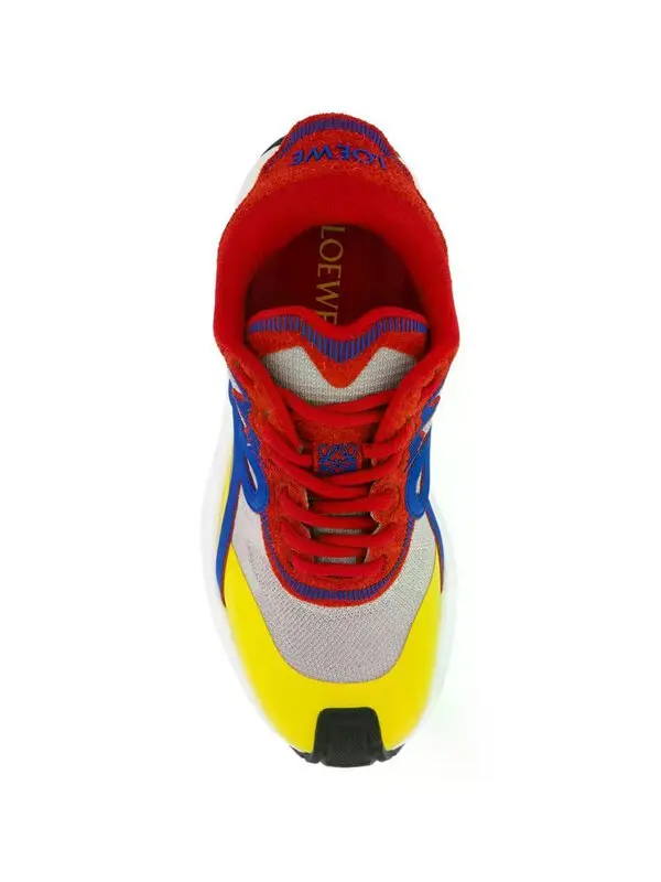 Loewe Pogo Knit Suede Sneakers - Red