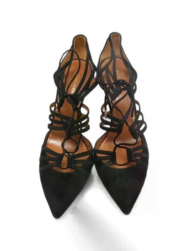 AQUAZZURA Belgravia Lace-up Heeled Pumps