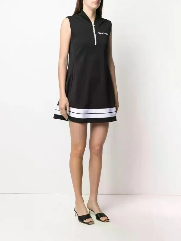Palm Angels Logo Print Flared Mini Dress