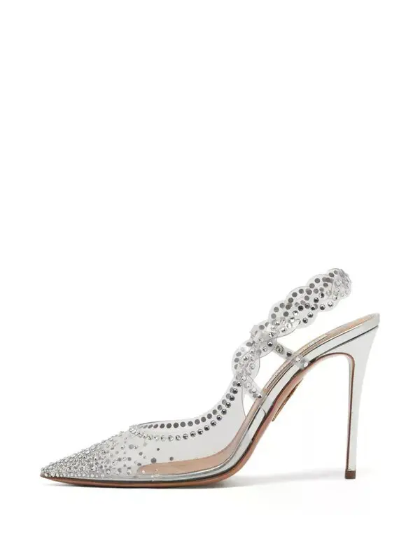 AQUAZZURA Heaven Crystal-embellished Pumps - White