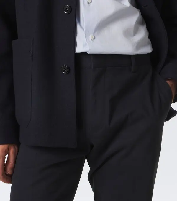 Zegna Cotton And Cashmere Slim Pants
