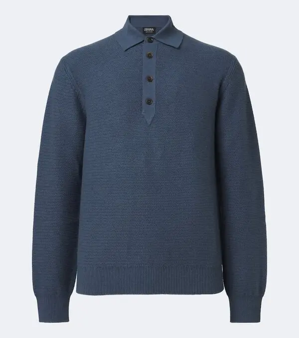Zegna Cashmere Polo Sweater