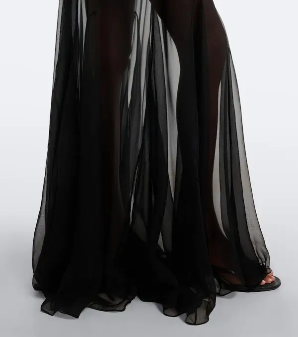 JEAN PAUL GAULTIER Knitted Silk-trimmed Shirt Dress